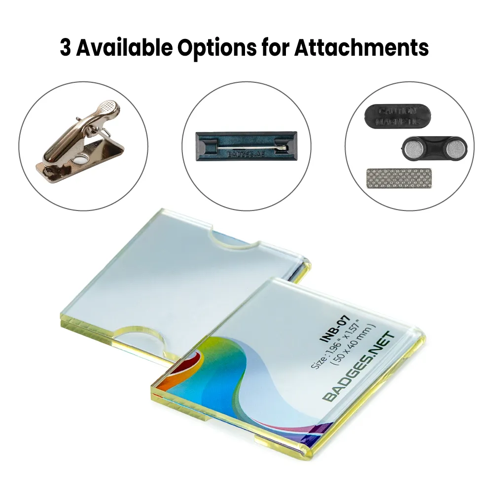 Reusable Acrylic Name Badges with Attachment | khatalebda Promotional ...